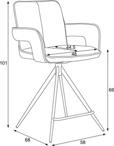 Autronic Barová židle AUB-F1146 Barva potahu: Krémová