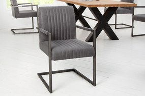 Noble Home Konferenční židle Asteg s loketními opěrkami, kov, šedá