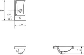 Cersanit S801-570 -Závěsná koupelnová skříňka s umyvadlem MILLE 40x22 cm mintová