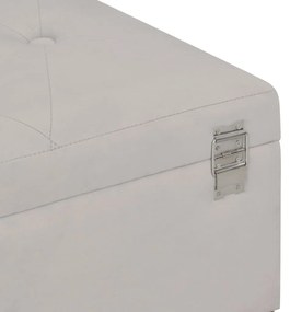 Lavice s úložným prostorem 105 cm šedá samet - Default Title