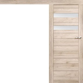 posuvné interiérové dveře na stěnu vasco doors MALAGA model 3 Průchozí rozměr: 70 x 197 cm, Orientace dveří: Levé dveře, Dekor: Buk jasmínový