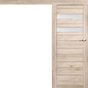 posuvné interiérové dveře na stěnu vasco doors MALAGA model 3 Průchozí rozměr: 70 x 197 cm, Orientace dveří: Levé dveře, Dekor: Dub Santa
