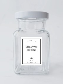 Samolepka na kořenky GRILOVACÍ KOŘENÍ bílá 3 × 4 cm základní písmo