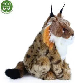 RAPPA Plyšový rys sedící 25 cm / ECO-FRIENDLY / od 0 měsíců