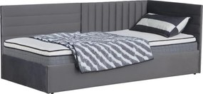 Postel MEVIA 90x200, šedá Velvet látka Kondela 0000408416