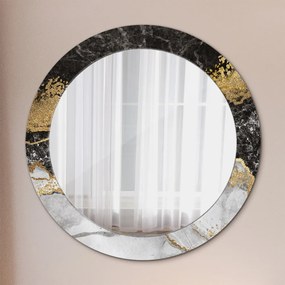Kulaté dekorativní zrcadlo Mramor a zlato fi 70 cm