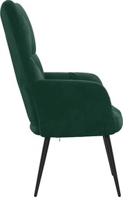 Relaxační křeslo tmavě zelené samet 328075