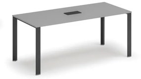 Stůl INFINITY 1800 x 900 x 750, šedá + stolní zásuvka TYP III, černá