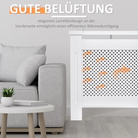 HOMCOM Kryt Radiátoru na Zeď - Moderní Design, MDF, 78x19x82 cm