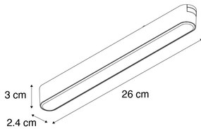 Moderní černé kolejnicové bodové svítidlo 1-fázové 10W 3000K - Magnetic Marra