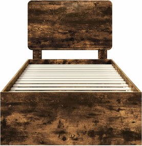 Rám postele Kouřový dub 100 x 200 cm Masivní borové dřevo 3412528
