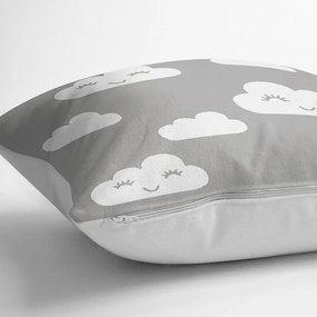 Povlak na polštář s příměsí bavlny Minimalist Cushion Covers Grey Background Cloud, 45 x 45 cm