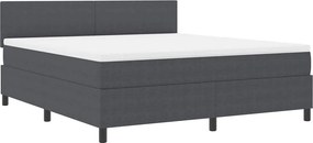 Postel s boxspringem s čelo Tmavě šedá a bílá 180 x 200 cm 3337524