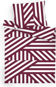 Bavlněné povlečení Zebra bordó 140x200, 70x90 cm