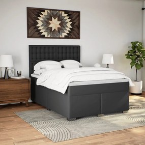 Box spring postel s matrací černá 140 x 190 cm umělá kůže 3290720