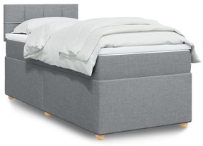 Box spring postel s matrací světle šedý 100 x 200 cm textil 3288891