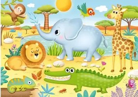 DINO Africká zvířátka / 15 dílků / XL / od 2 let