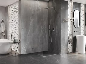 Mexen Lunar-B L výklopný sprchový kout pravý 80 x 80 cm, čiré sklo, chromová, 832L-080-080-01-00-P
