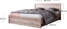 Postel 160x200 s roštem, úložným prostorem kaštan nairobi Jazz