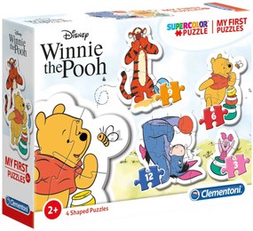 CLEMENTONI Moje první tvarované puzzle Medvídek Pú baby skládačka 4v1 20820