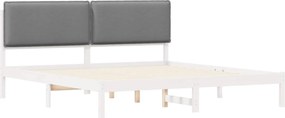 Rám postele s čalouněným čelem Světle šedá 200 x 200 cm 3405561