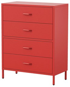 Komoda CARLA, 800 x 1015 x 400 mm, Modern: červená barva