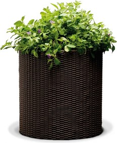 KETER - květináč Cylinder Planter M, hnědý