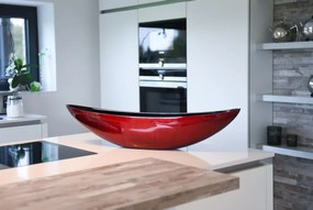 Dekorační mísa ALEXA, sklolaminát, šířka 90 cm, červeno-černý lesk