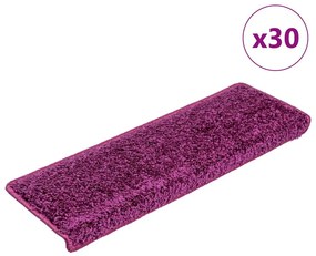 Schodové rohože 30 ks 65 x 21 x 4 cm fialové s obdélníkovým okrajem 3365830