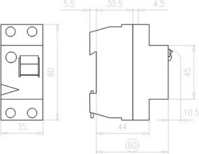 Proudový chránič EATON PF6-25/2/003-A 25A 30mA A 112921