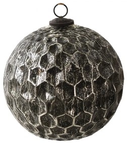 Černá antik skleněná koule Hexagon Black XL – 20x20 cm