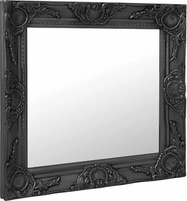 Nástěnné zrcadlo barokní styl 60 x 60 cm černé 320335