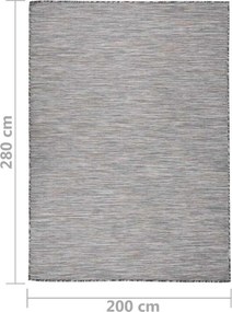 Venkovní hladce tkaný koberec 200x280 cm hnědý a modrý 340819