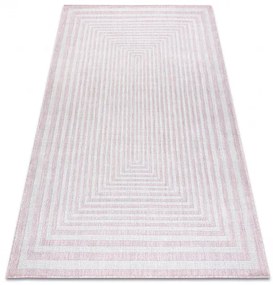 Dywany Łuszczów, Kusový koberec Sion Sisal Labirinth 22376 pink/ecru – na ven i na doma, 80x150, růžová, chodba / předsíň