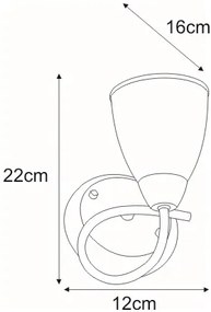 Nástěnné svítidlo K-JSL-6059/1W AB z řady PLATO