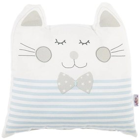 Modrý dětský polštářek s příměsí bavlny Apolena Pillow Toy Big Cat, 29 x 29 cm