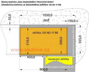 Kuchyňská skříňka Modena 105 ND 1F BB