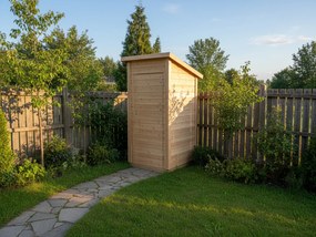 nejzahradnidomek.cz - Dřevěný domek WC - Premium, barva natur, (1 × 1 m), R_WC2