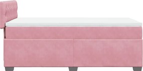 Box spring postel s matrací růžová 80 x 200 cm samet 3286173