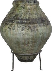 Zelený antik květináč s podstavcem Chic Antique – Ø 75*103,5 cm