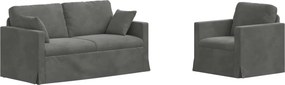 Set pohovek 2 ks Tmavě šedá samet 3407552