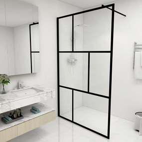 vidaXL Zástěna do průchozí sprchy s tvrzeným sklem černá 115 x 195 cm