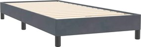Postel Box Spring bez matrace tmavě šedá 80x220 cm samet 3315850