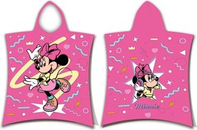Jerry Fabrics Plážová osuška pončo Minnie Sparkle 50x115 cm