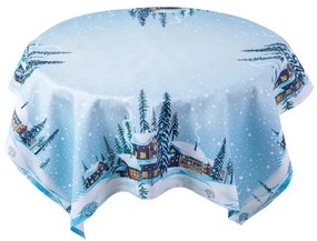 Vánoční středový ubrus s potiskem CHALOUPKA 85 x 85 cm
