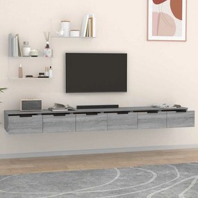 Nástěnné skříňky 2 ks šedé sonoma 102x30x20 cm kompozitní dřevo 3115906