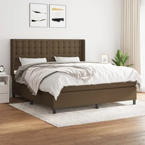 Box spring postel s matrací tmavě hnědá 180x200 cm textil 3131772