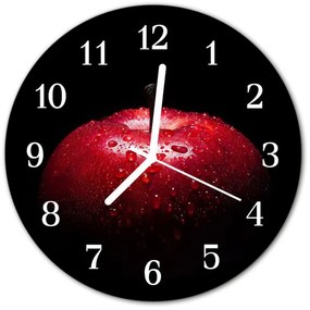Skleněné hodiny kulaté jablko fi 30 cm