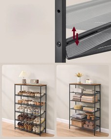 Botník Vasagle Melas 114 cm černý/hnědý