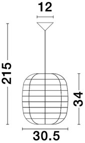 Nova Luce Závěsné svítidlo MELODY přírodní ratan, 30,5cm, E27 1x12W